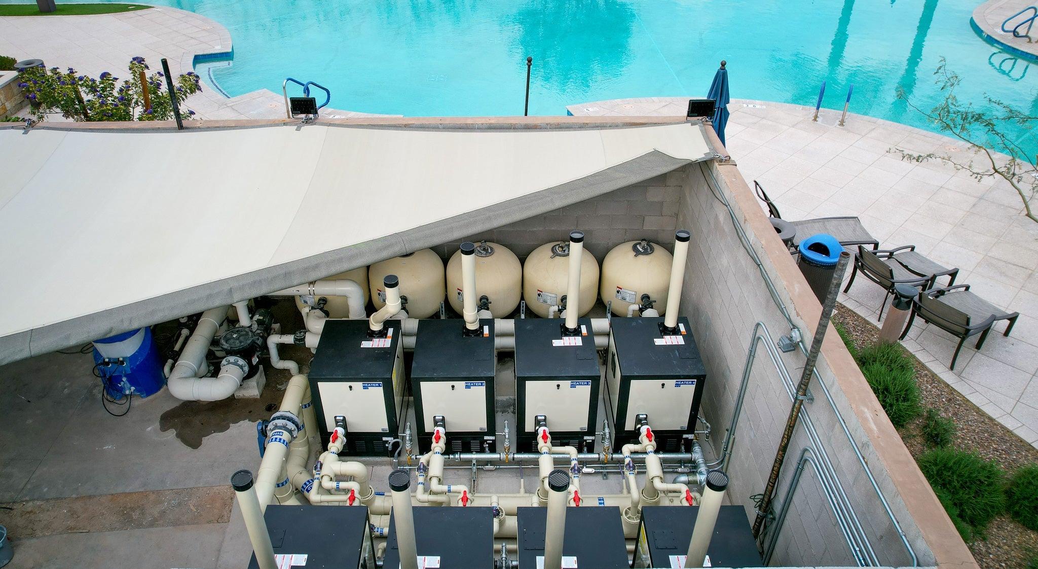 8 Pentair ETI Heater Install at Sky Crossing Community Pool in North ...